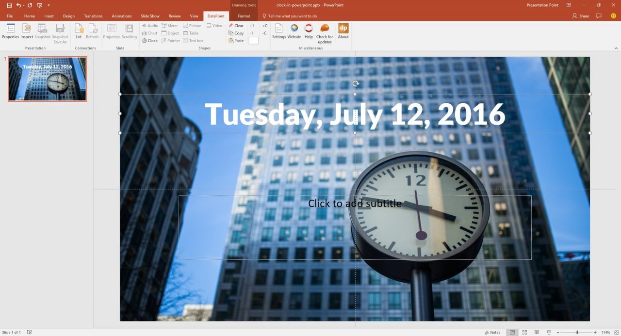 PowerPoint Clock with Date & Time Display • PresentationPoint